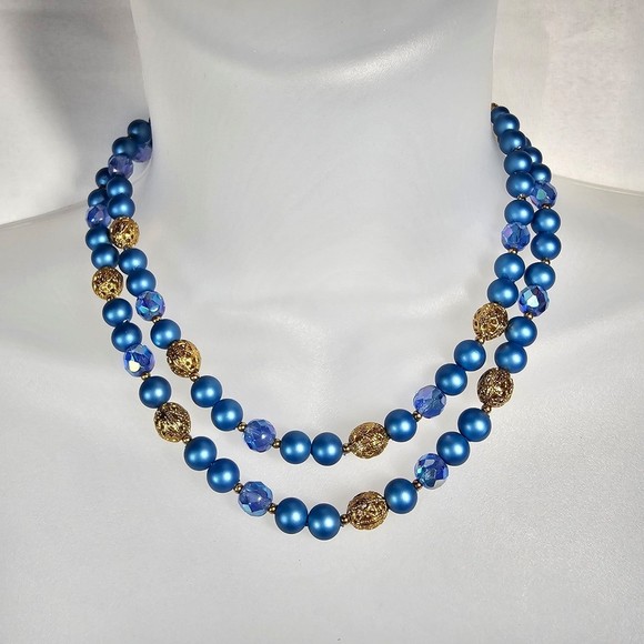 Unsigned | Jewelry | Vintage Faux Pearls Necklace Double Strand Choker ...